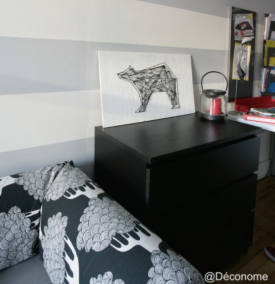 DIY : une décoration murale design avec de la laine et des clous